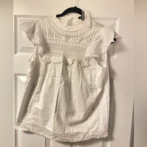 J. Crew | Tops | Nwt J Crew Flutter Sleeve Crochet Top | Poshmark